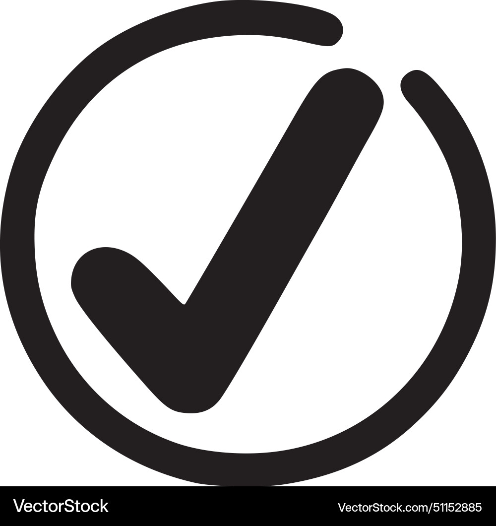 Tick - minimalist and flat logo Royalty Free Vector Image