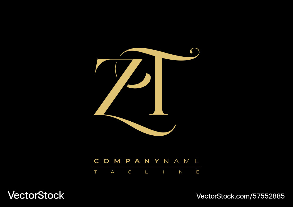 Zt abstract creative jewelry logo Royalty Free Vector Image