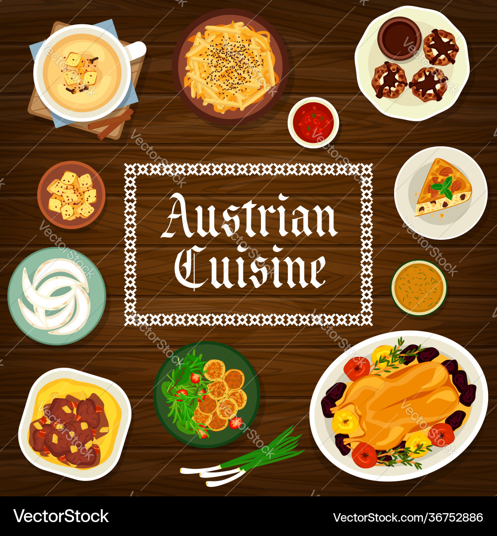 Austrian Food & Cuisine Royalty Free Vector Image