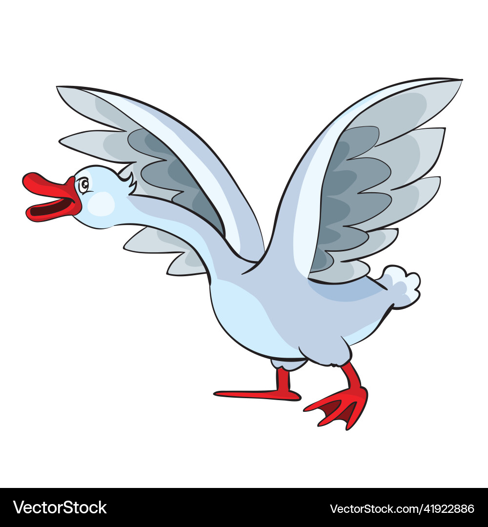 Cartoon goose stands in a menacing pose Royalty Free Vector