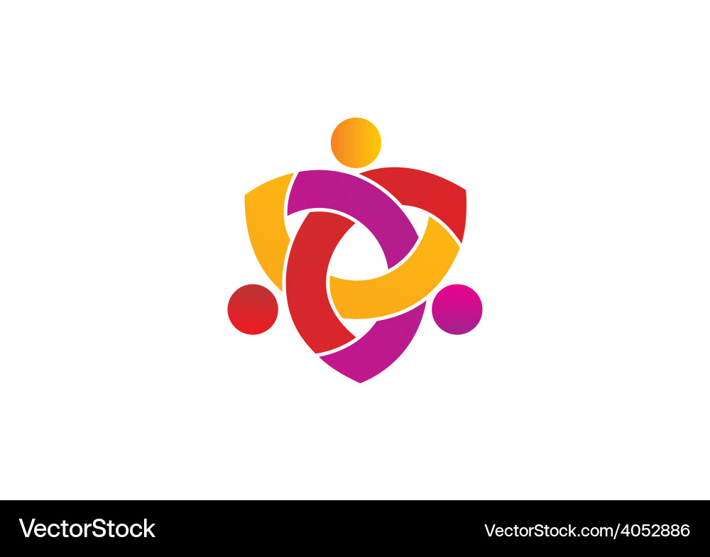 Circle people teamwork group logo Royalty Free Vector Image