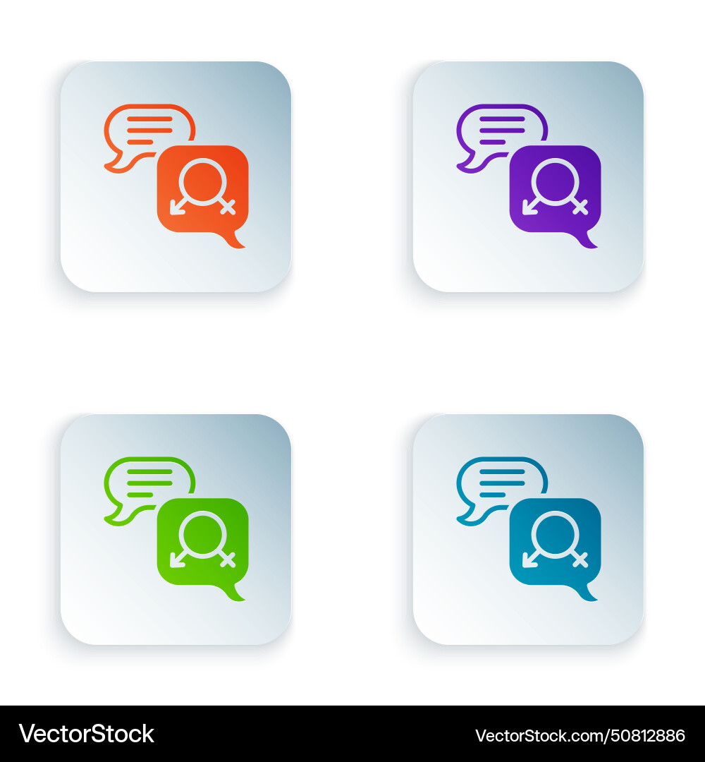 Color gender equality icon isolated on white Vector Image