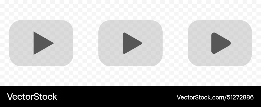 Glass rectangle play button 3d icon Royalty Free Vector