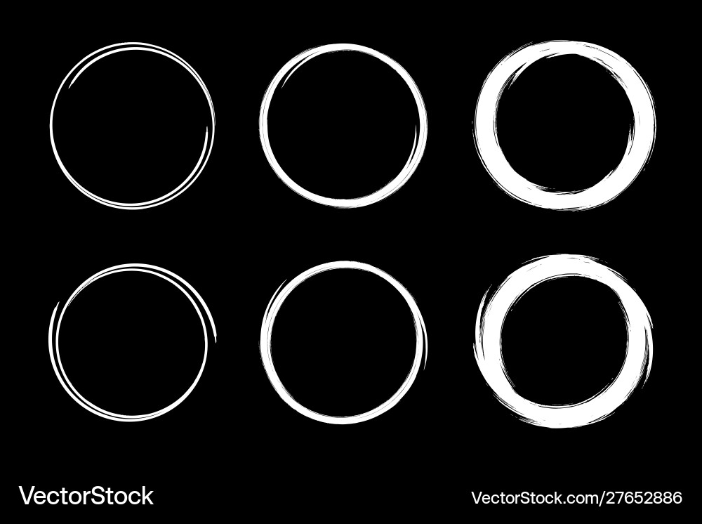 Hand Drawn Circle Frame Set Royalty Free Vector Image