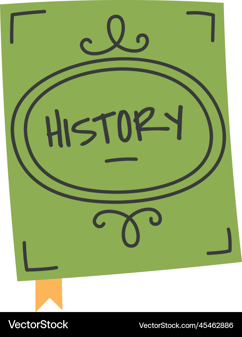 History book flat icon school subject literature Vector Image