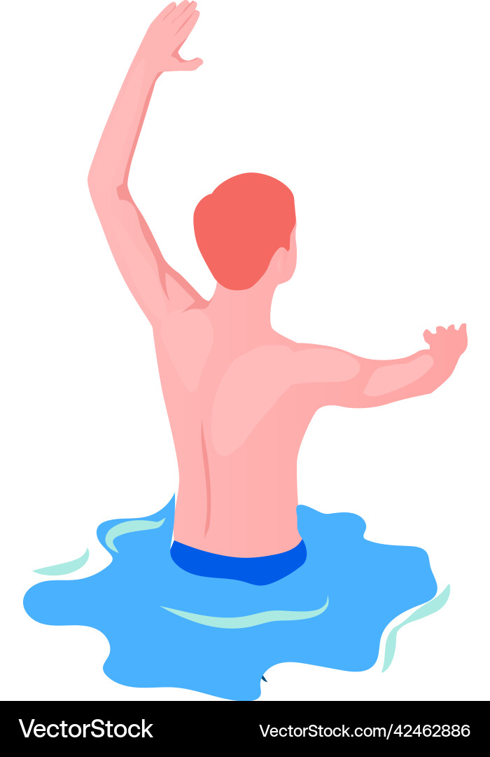 Man in water composition Royalty Free Vector Image
