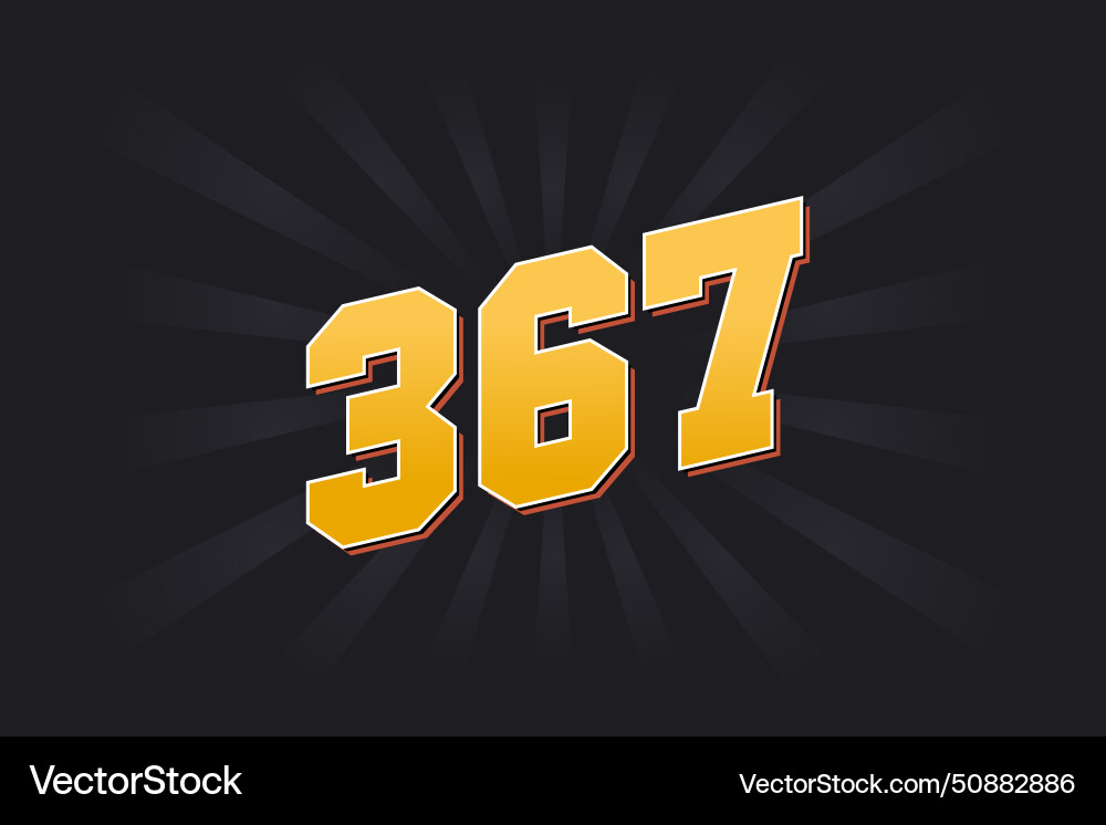 Number 367 font alphabet yellow Royalty Free Vector Image