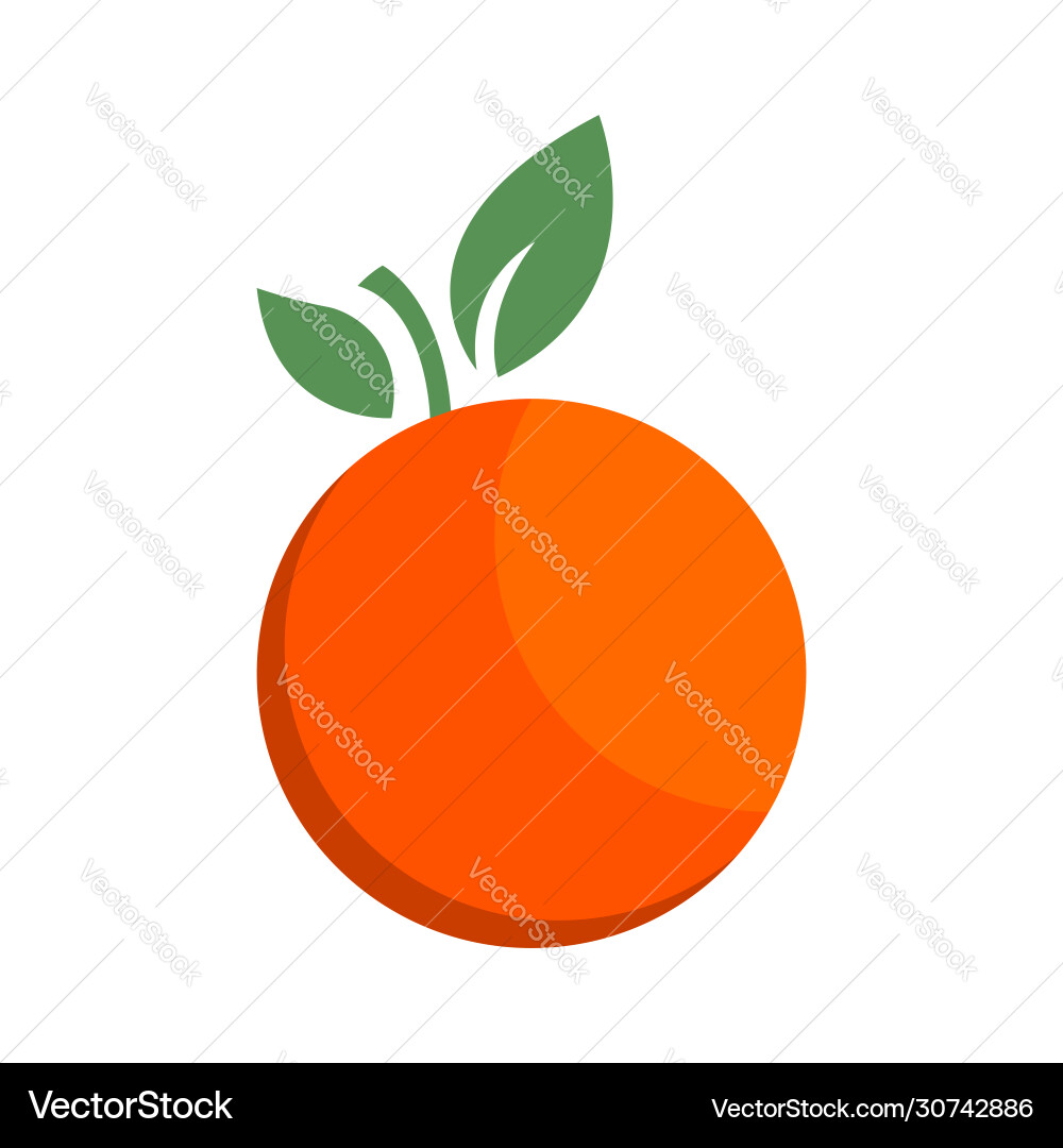 Orange citrus fruit icon bright art Royalty Free Vector