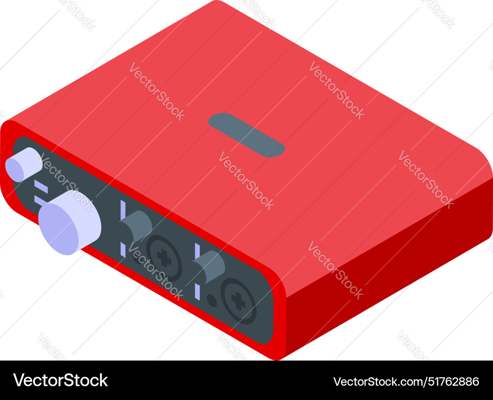 Red audio interface for professional sound Vector Image