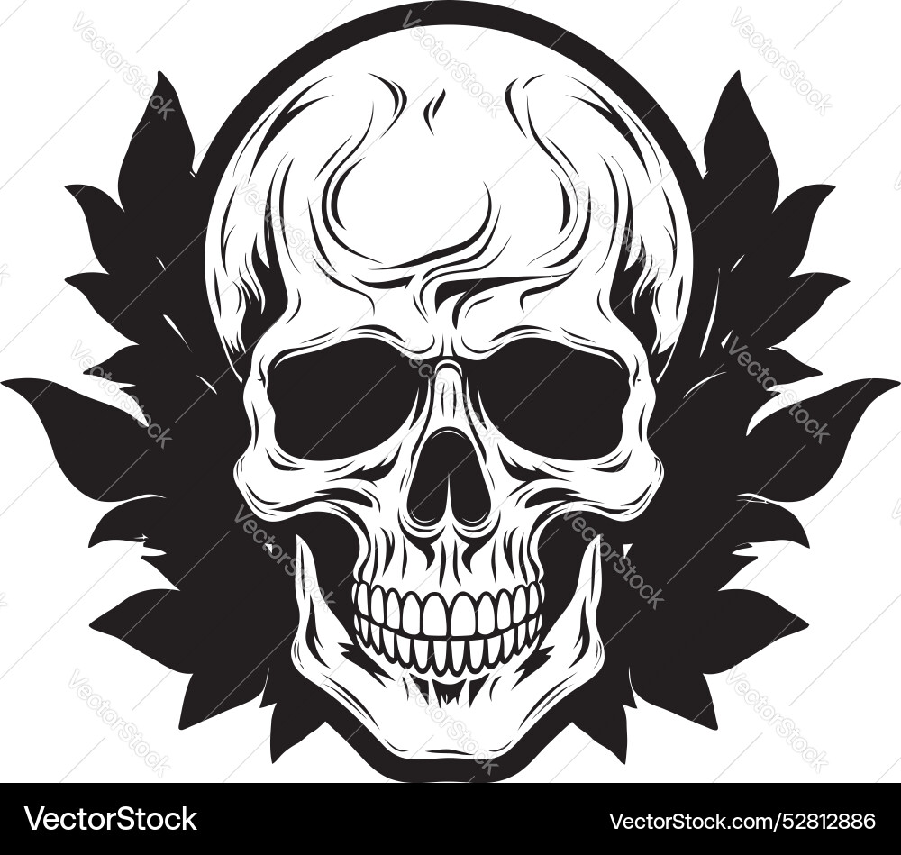 Skullweed emblem skull with cannabis leaf Vector Image