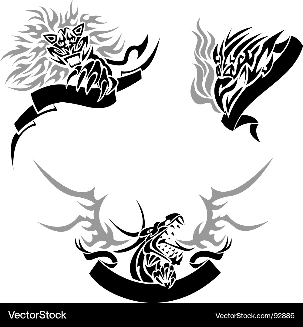 Tattoo with templates Royalty Free Vector Image
