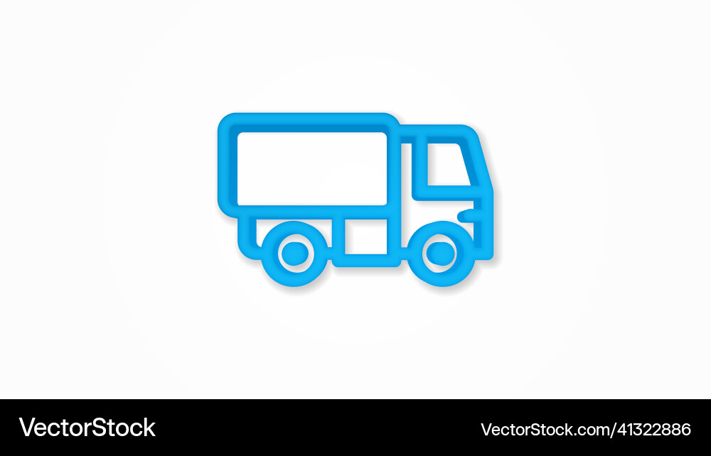 Truck cab van body container realistic icon 3d Vector Image