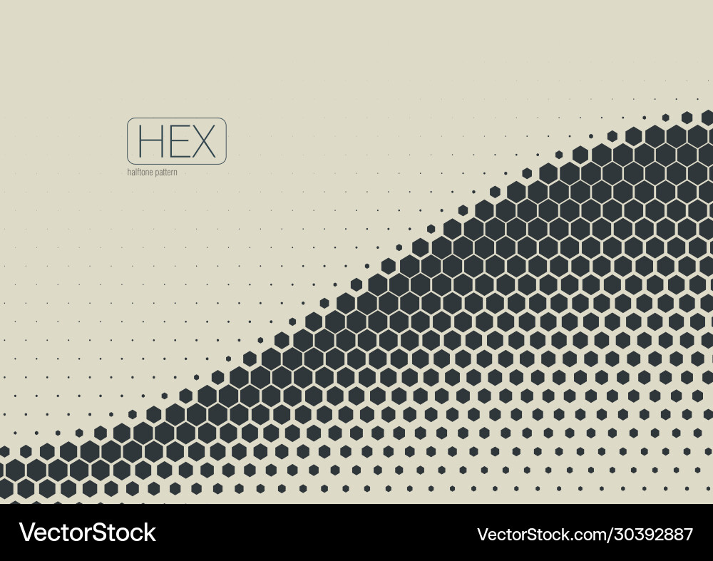 2d abstract geometric wave hex halftone pattern Vector Image