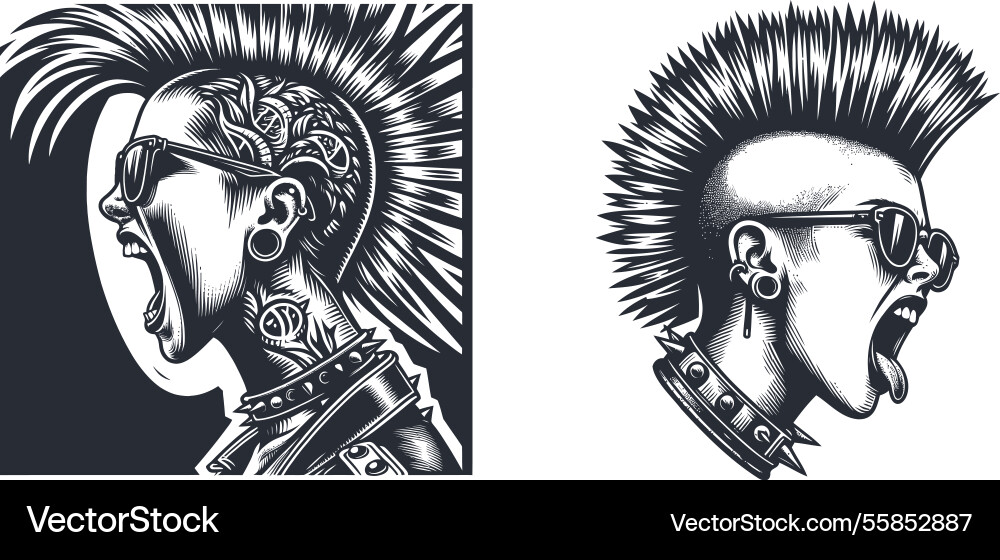 A screaming punk girl image Royalty Free Vector Image