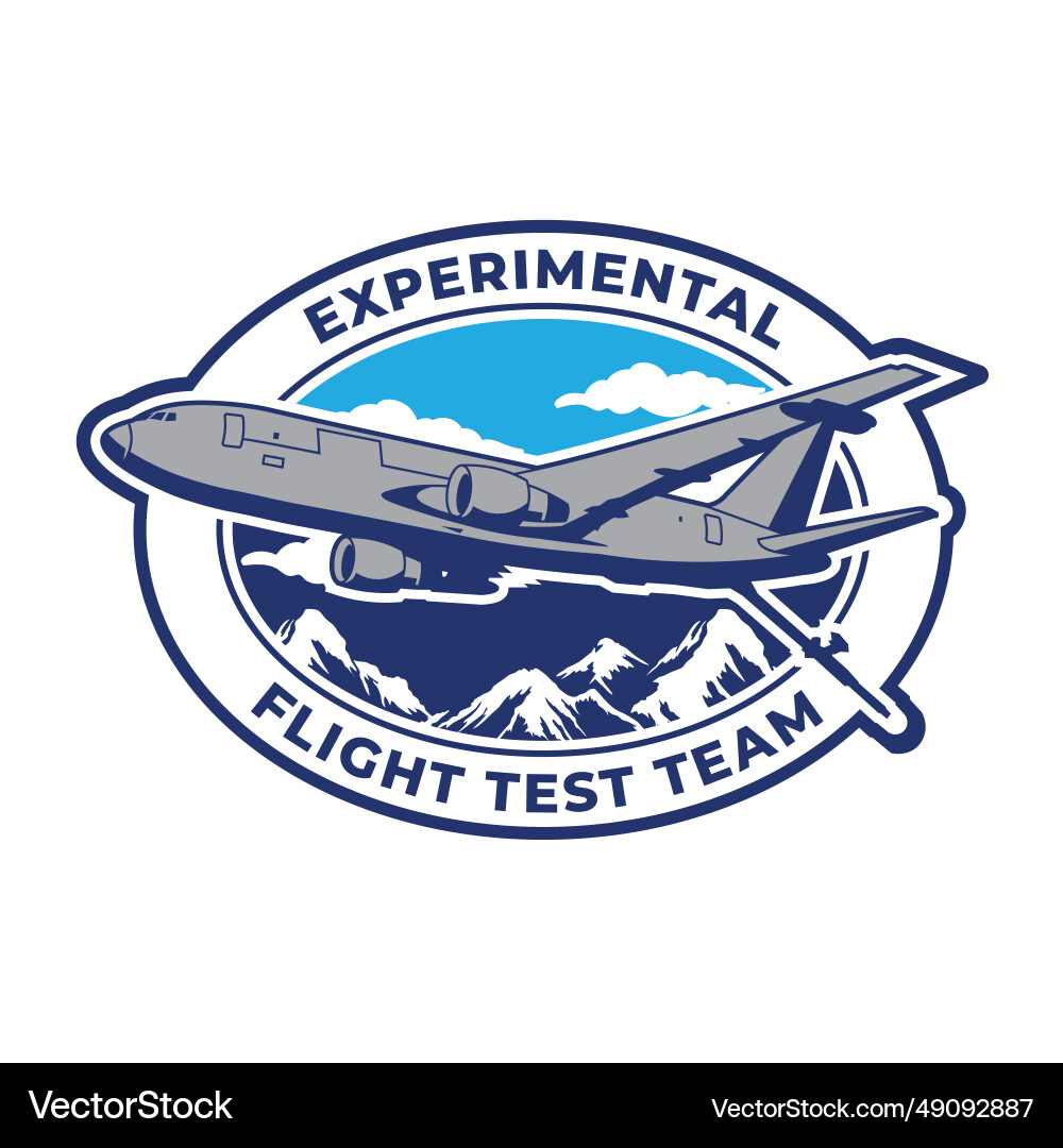 Airplane in badge design Royalty Free Vector Image