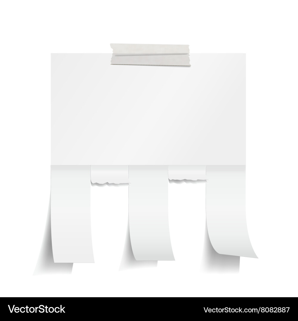 Blank white paper with cut slips Royalty Free Vector Image