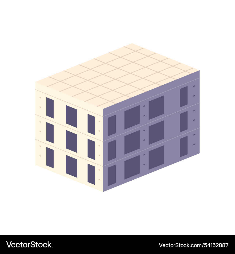 Building house in flat design built concrete Vector Image