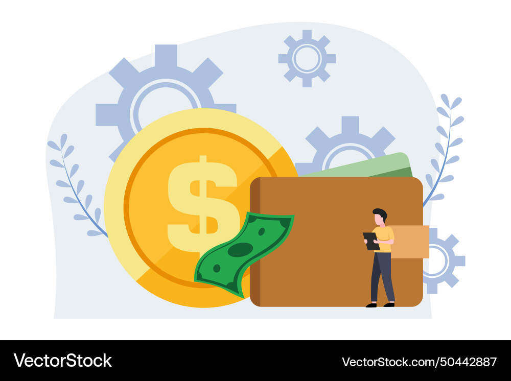 Business finance flat design Royalty Free Vector Image