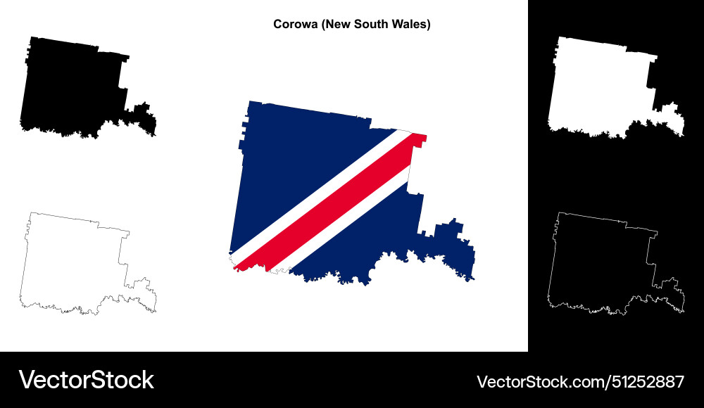 Corowa outline map Royalty Free Vector Image - VectorStock