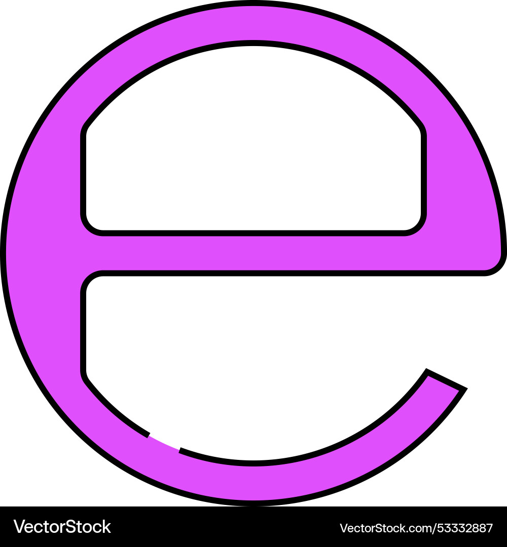 Estimated e mark icon color Royalty Free Vector Image