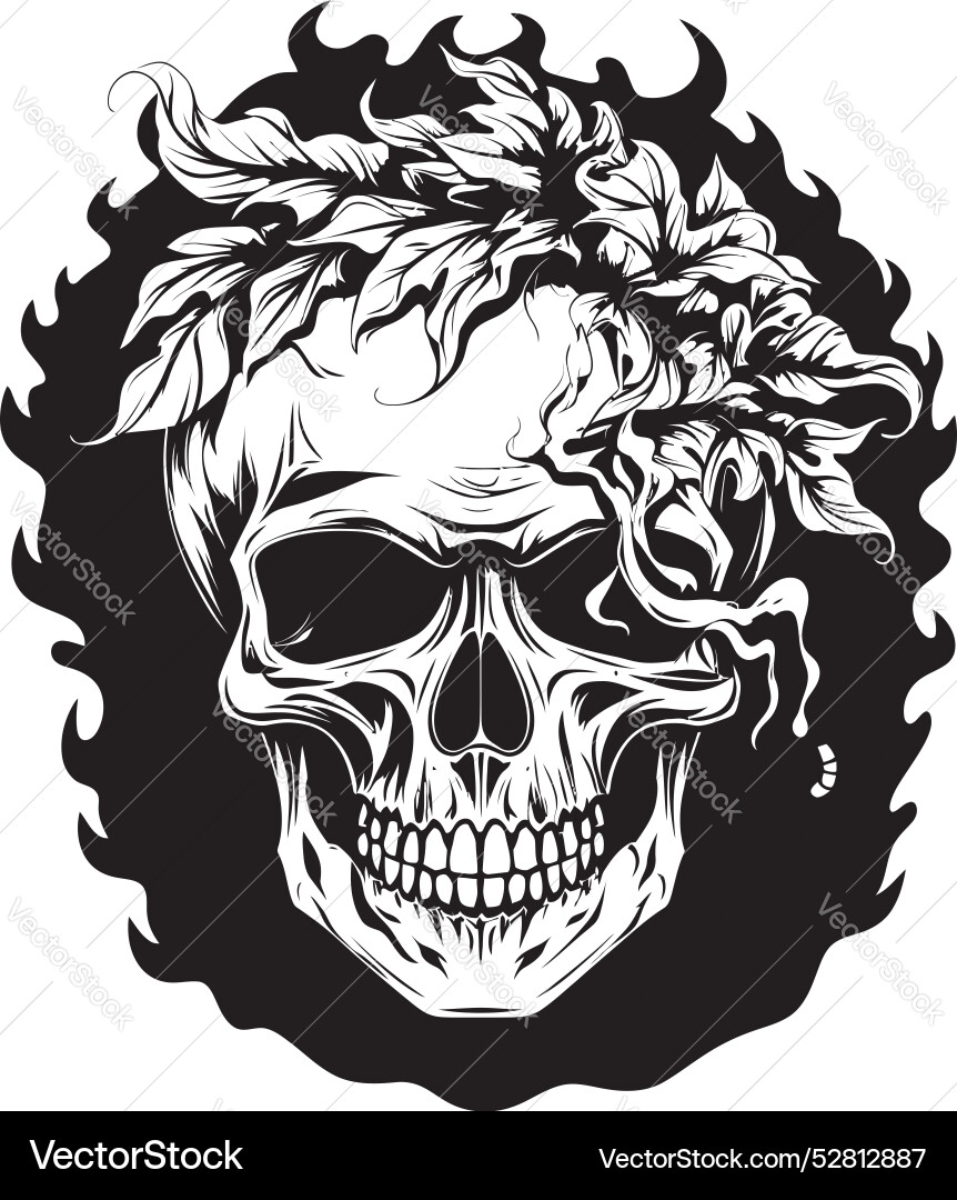 Ganjaglow skull cannabis enriched icon Royalty Free Vector