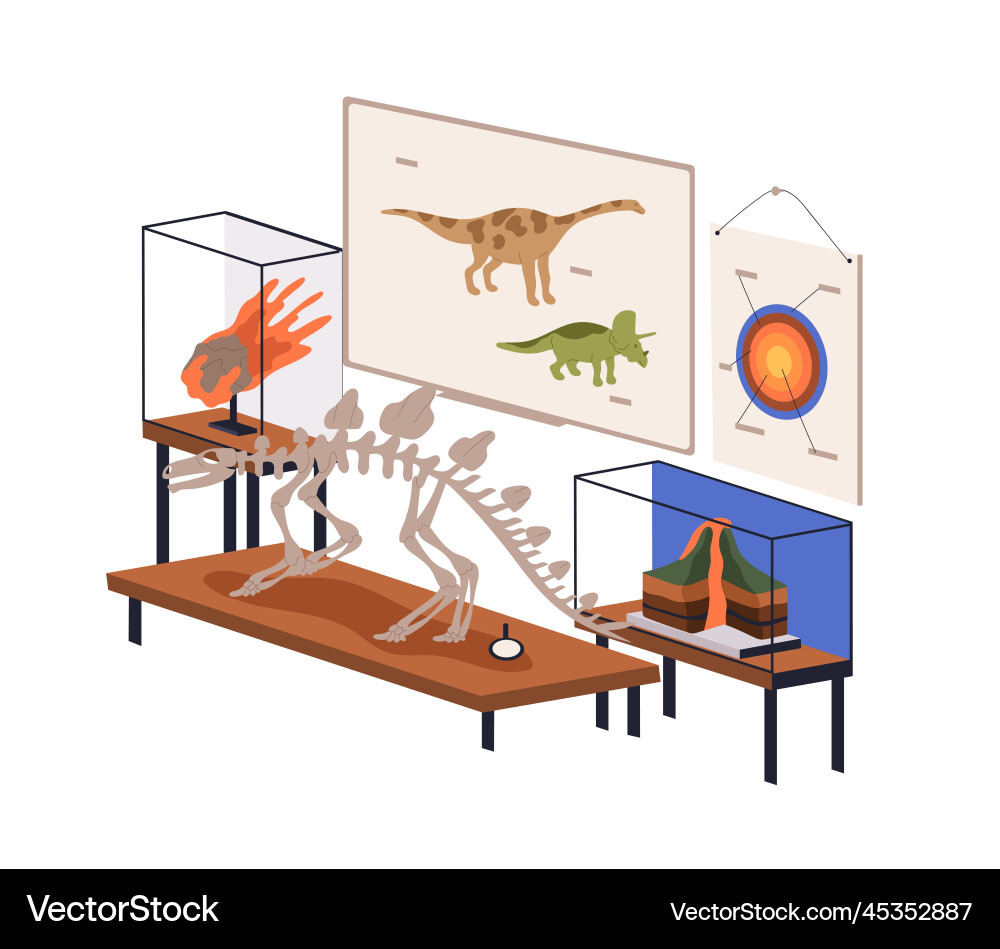 Geology paleontology classroom natural science Vector Image