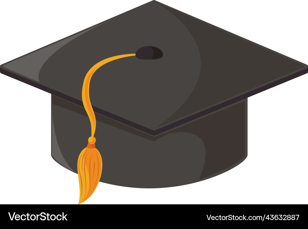 Graduation hat school Royalty Free Vector Image