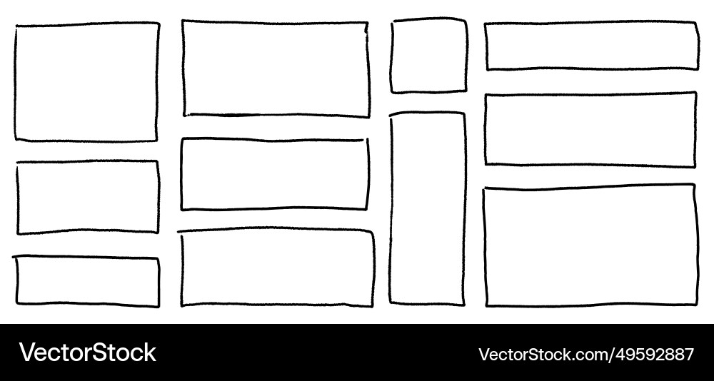 Handdrawn doodle grunge square highlights Vector Image