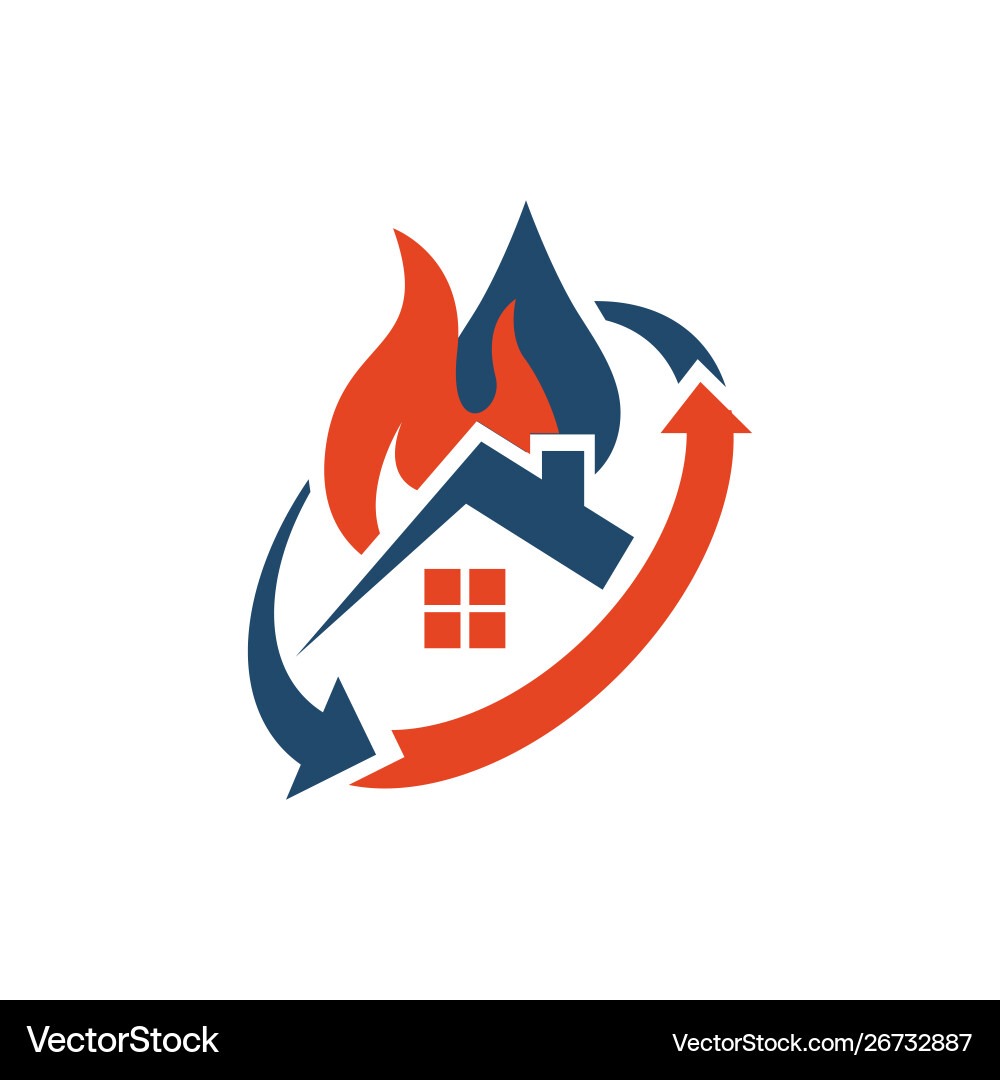 Home restoration logo design a property Royalty Free Vector