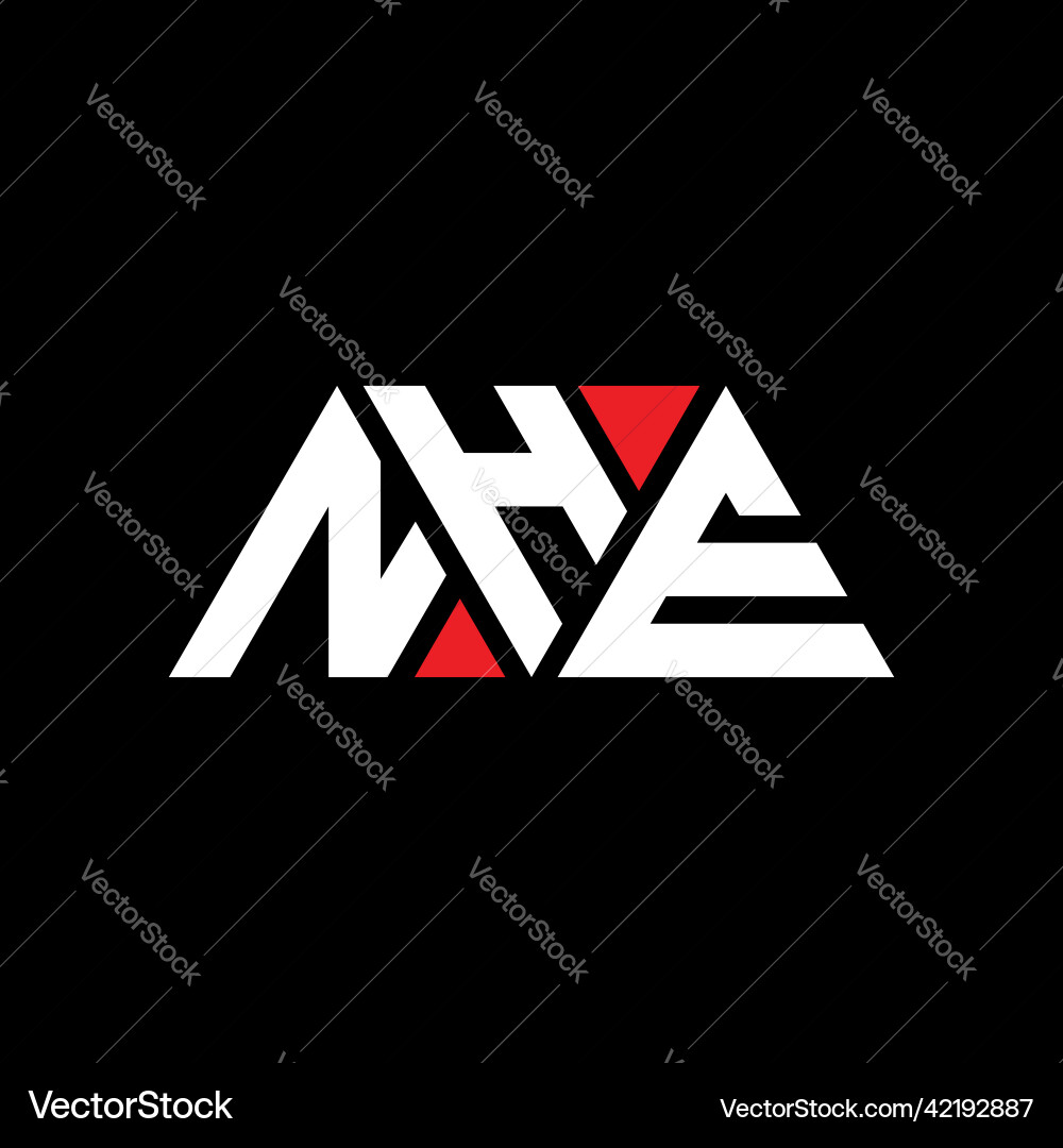 Nhe triangle letter logo design Royalty Free Vector Image