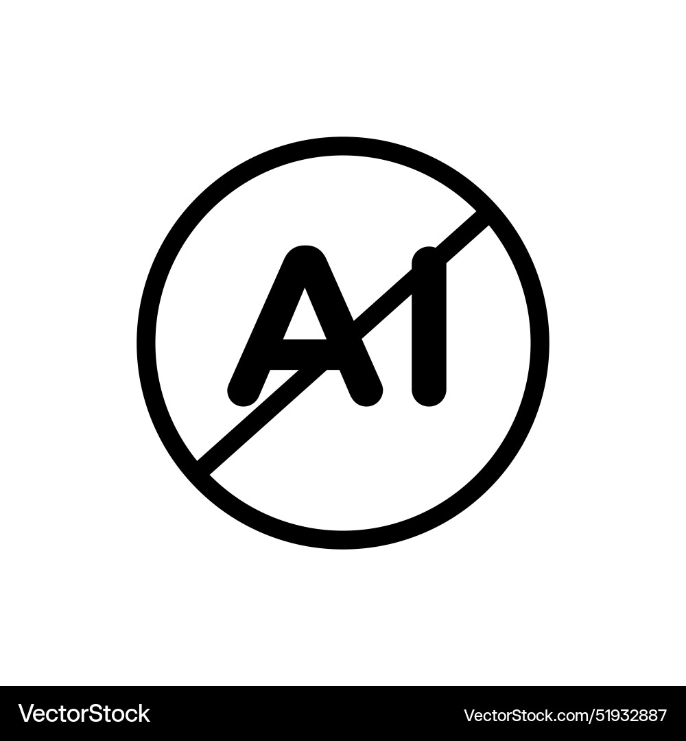 No ai technology icon perfect for privacy Vector Image