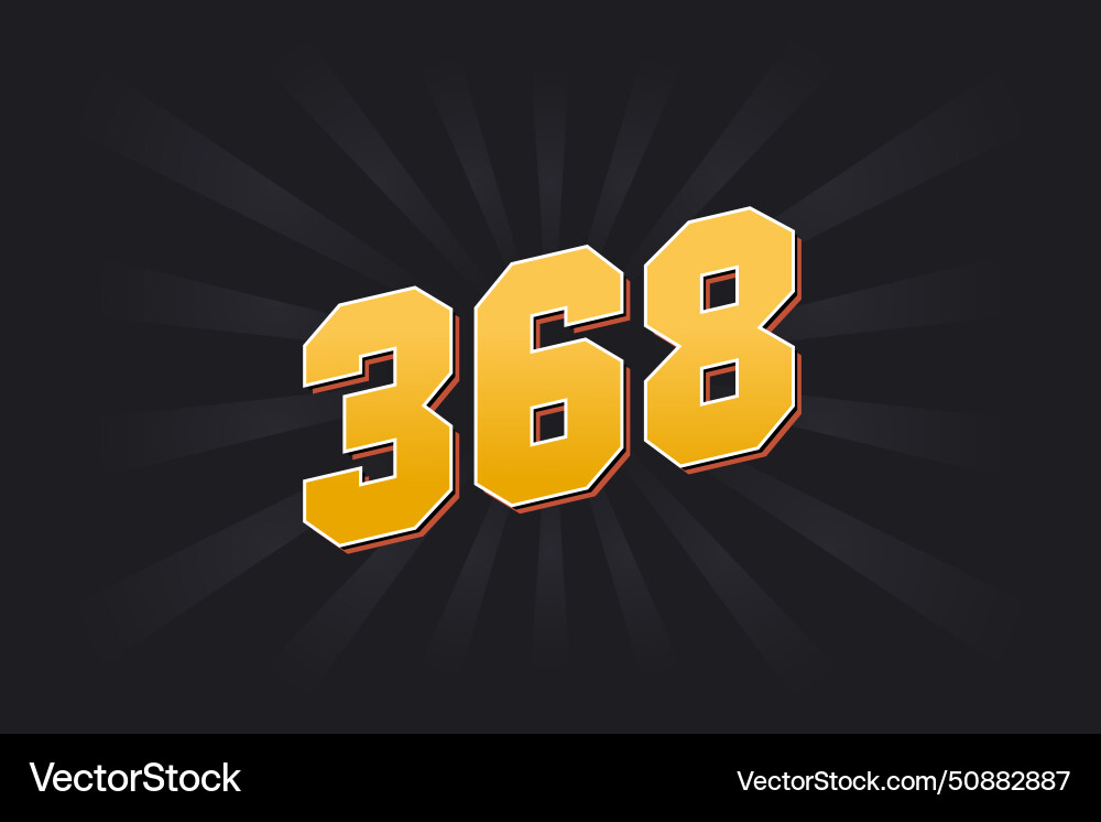 Nummer 368 Schriftart Alphabet gelb Lizenzfreier Vektor