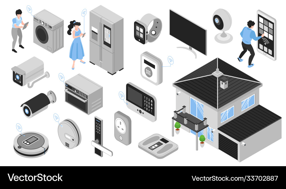 Smart home devices set Royalty Free Vector Image