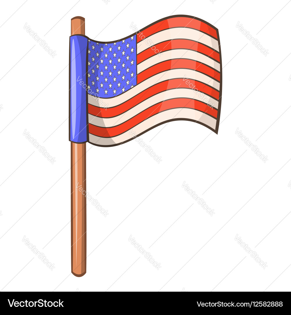 American flag icon cartoon style Royalty Free Vector Image