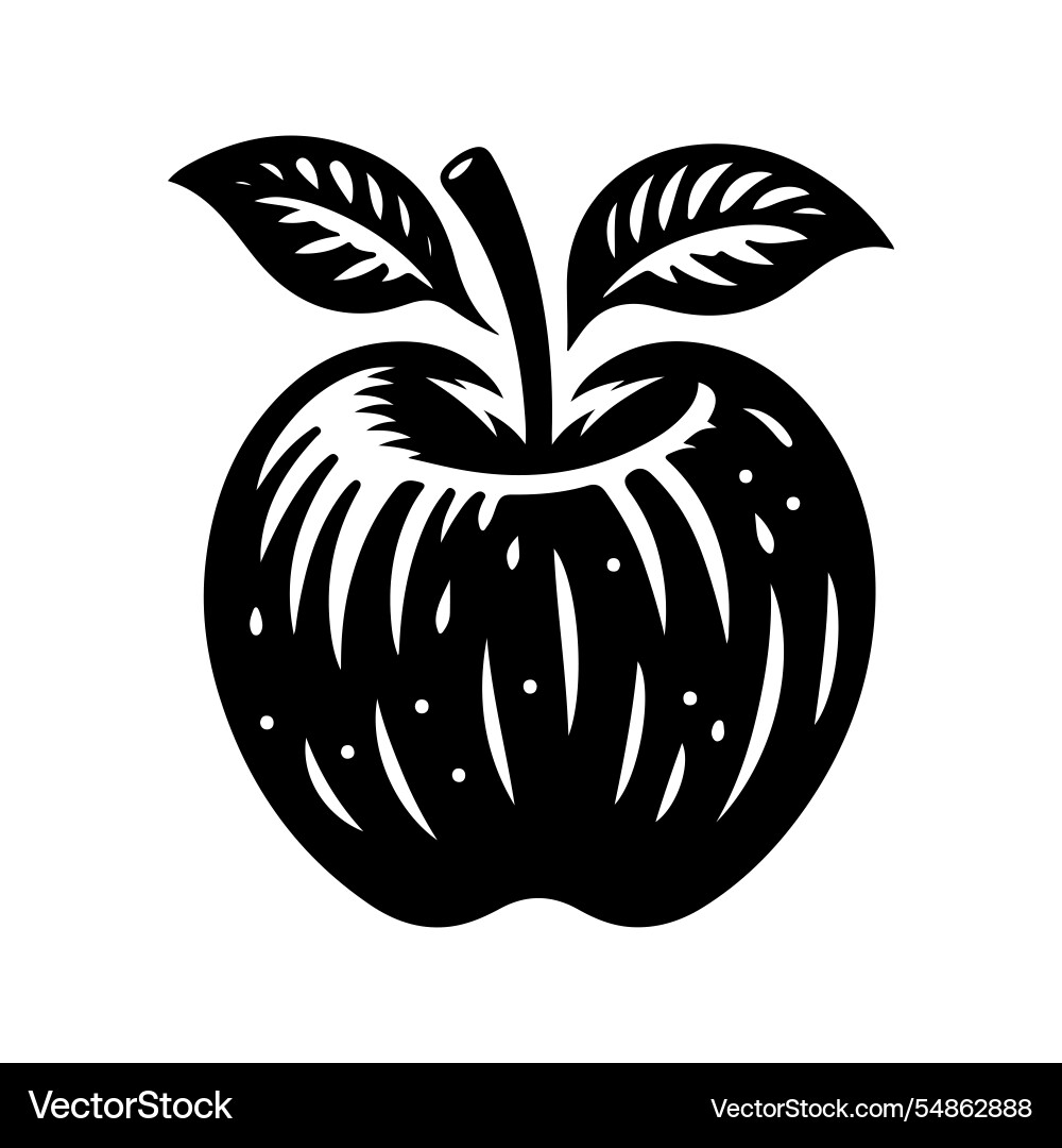 Apple silhouette perfect for design projects Vector Image