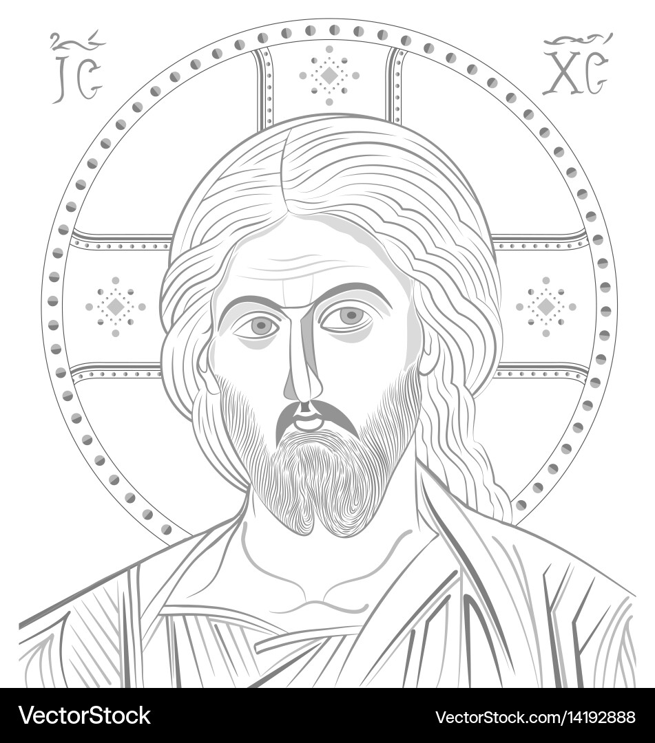 Byzantine Jesus Icon Royalty Free Vector Image