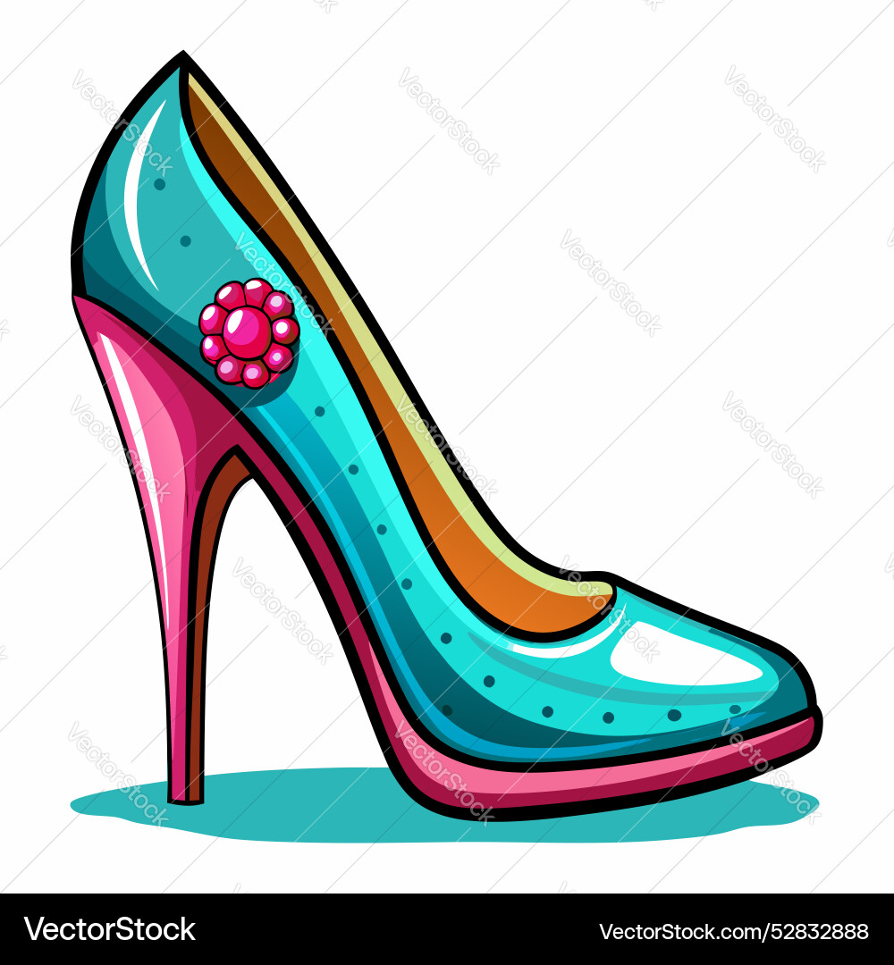 Cute-high-heal-isolated-on-white-background Vector Image