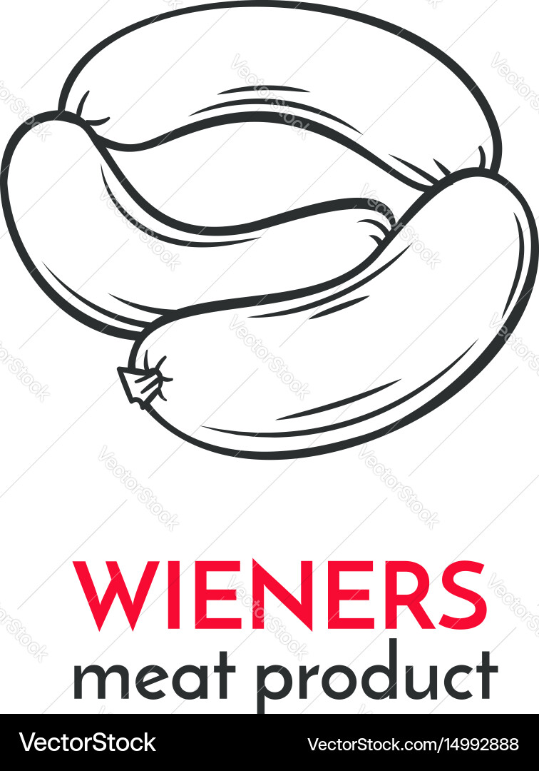 Hand drawn wieners icon Royalty Free Vector Image