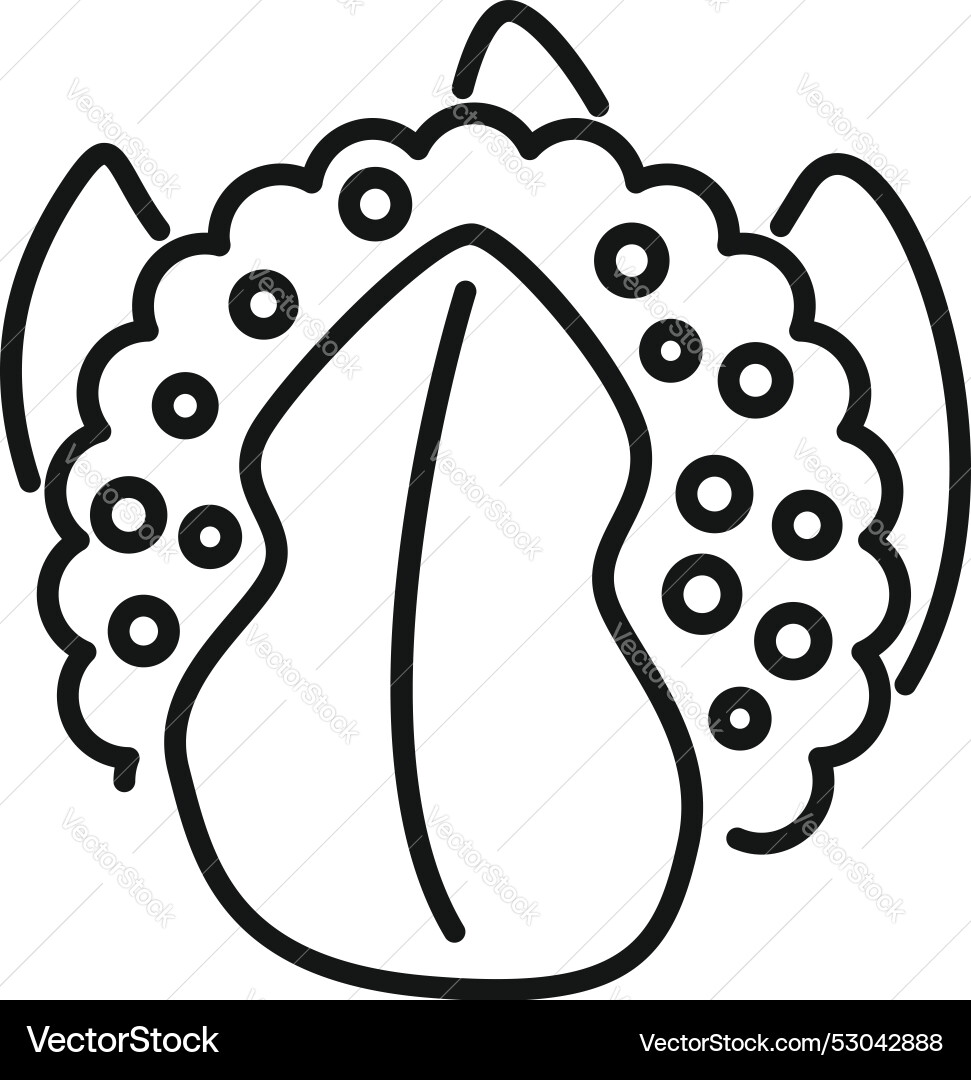 Human tongue showing taste buds icon thin line Vector Image