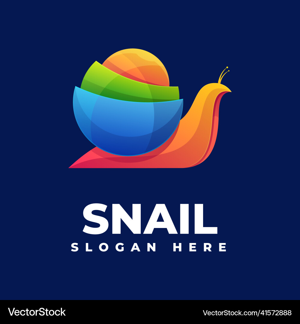 Logo snail gradient colorful style Royalty Free Vector Image