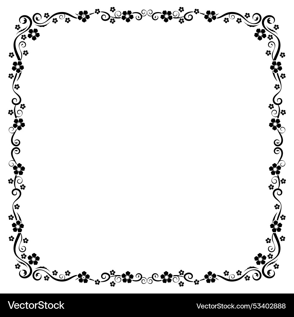 Modern simple floral border template Royalty Free Vector
