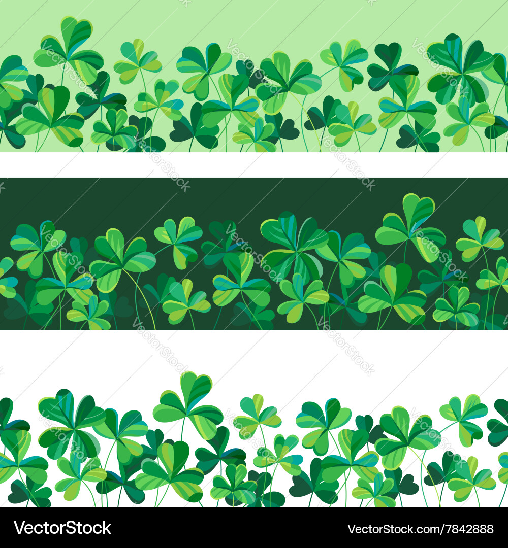 Pattern clover borders set Royalty Free Vector Image