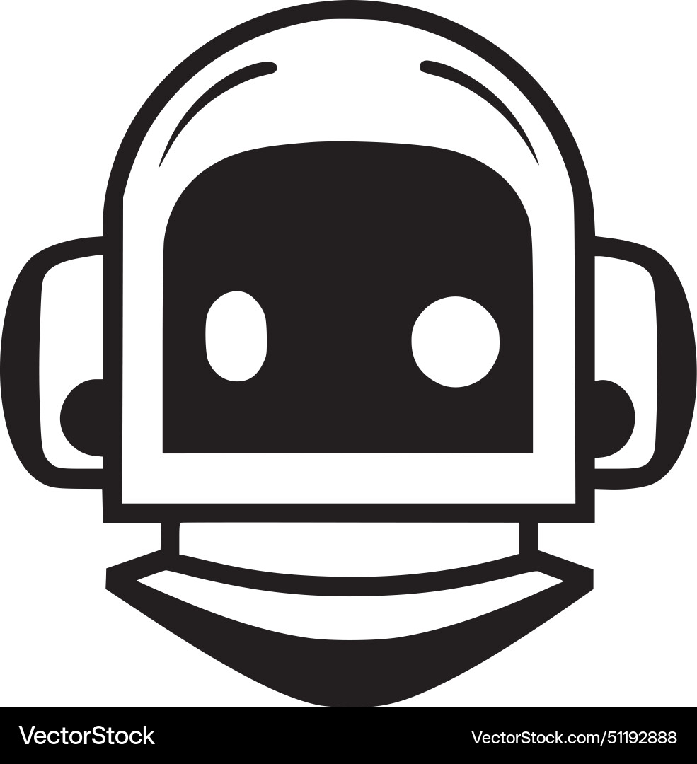 Robot - minimalist and flat logo Royalty Free Vector Image