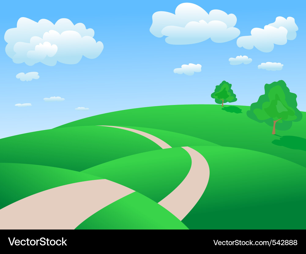 Rolling hills background Royalty Free Vector Image