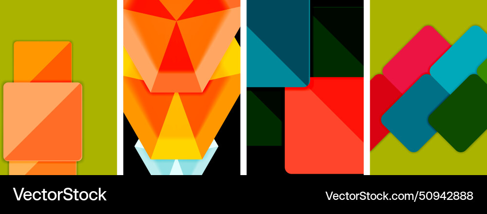 Set of geometric poster backgrounds Royalty Free Vector