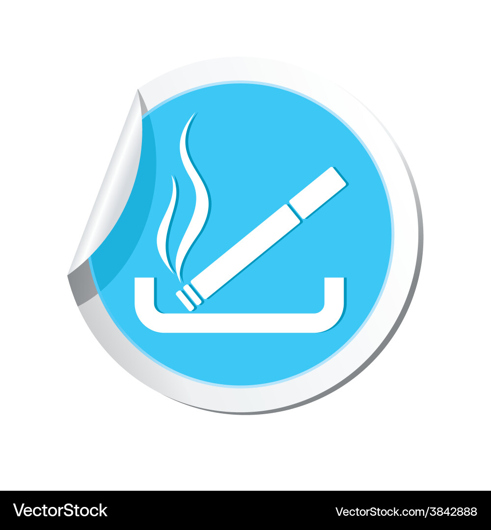 Smoking blue label Royalty Free Vector Image - VectorStock
