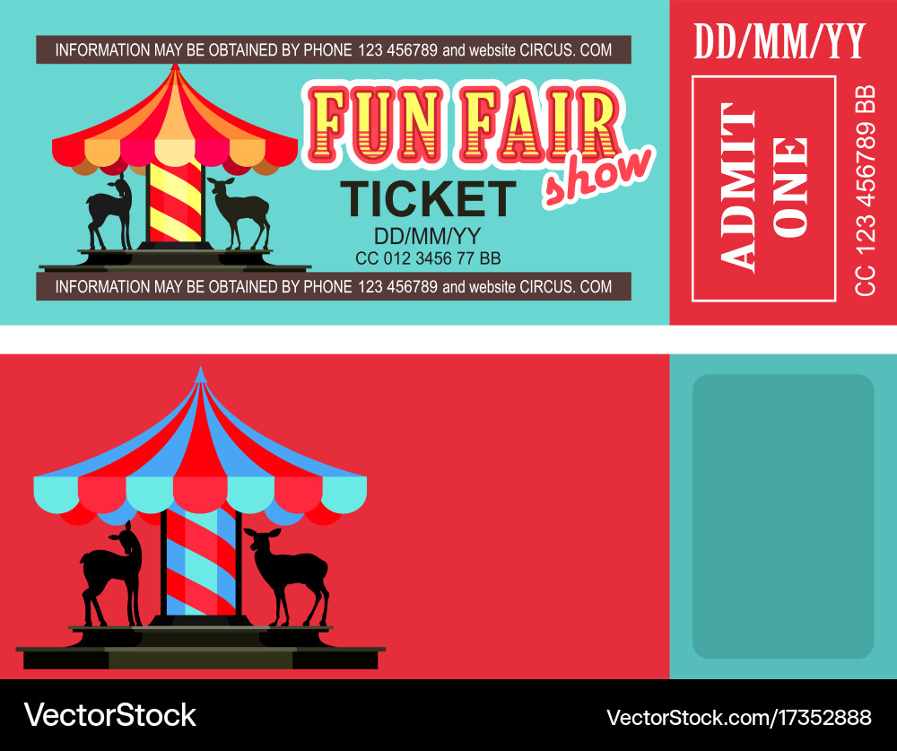Ticket amusement park Royalty Free Vector Image