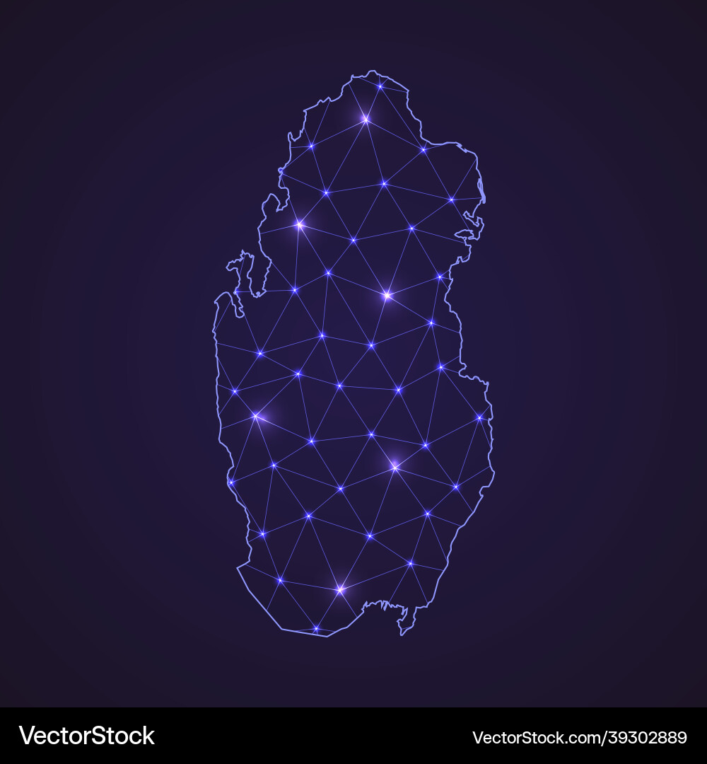 Abstract Qatar Network Map Royalty Free Vector Image