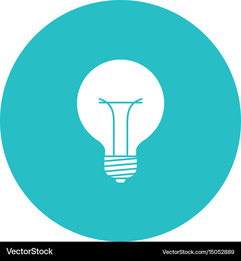 Circle light blue with bulb icon Royalty Free Vector Image