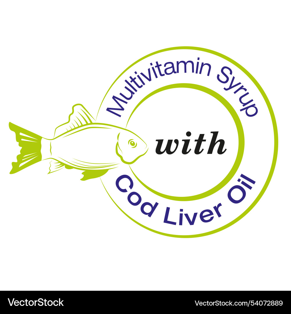 Cod liver oil icon logo Royalty Free Vector Image